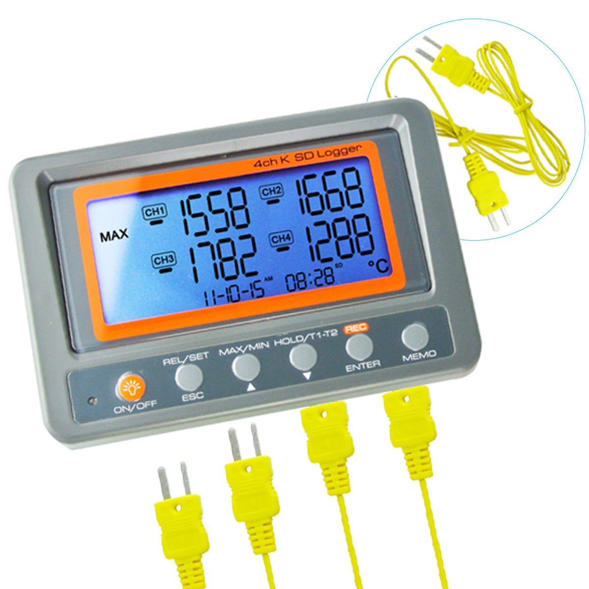 4 Channel Wall Mount SD Card Temperature Data Logger N2014-TI – Tech ...