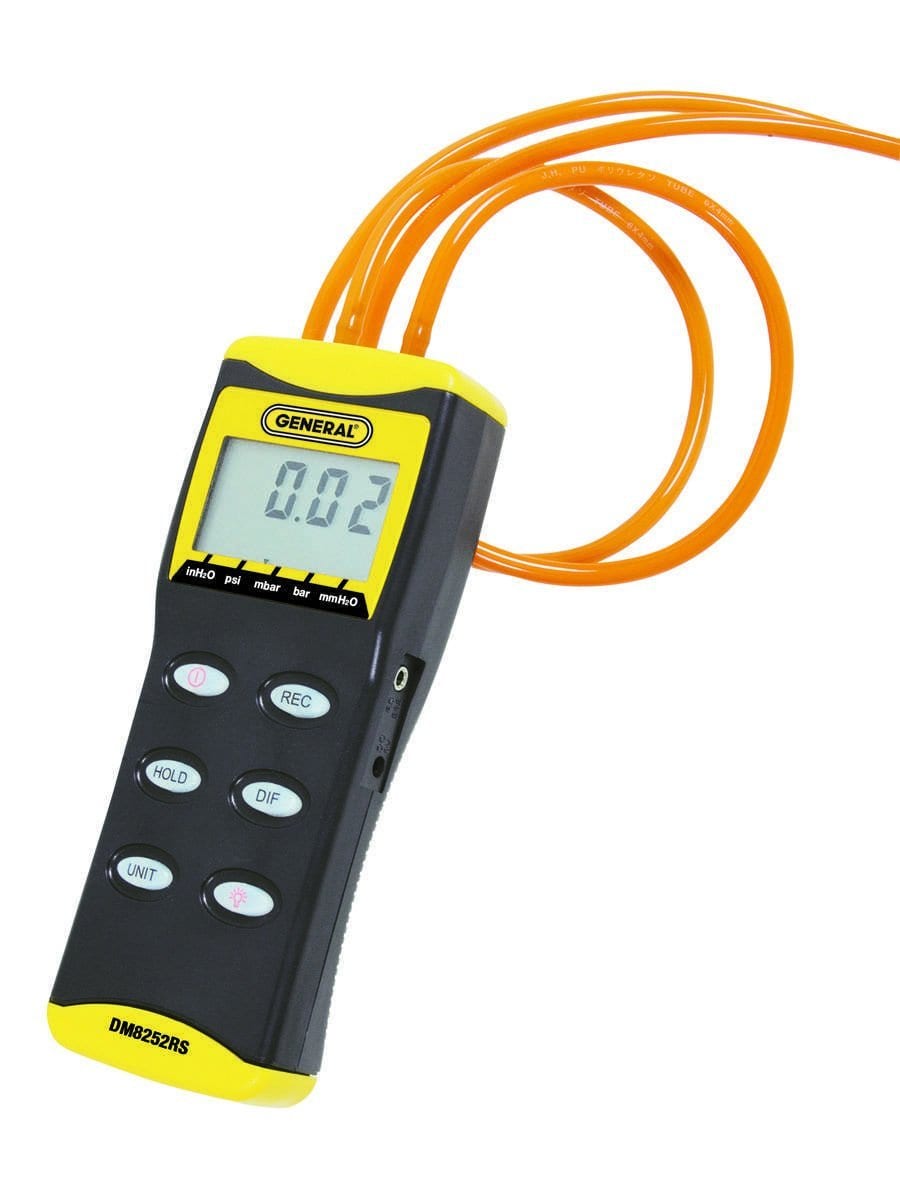 DM8252RS High Resolution Digital Manometer with Stoppers Manometers ...